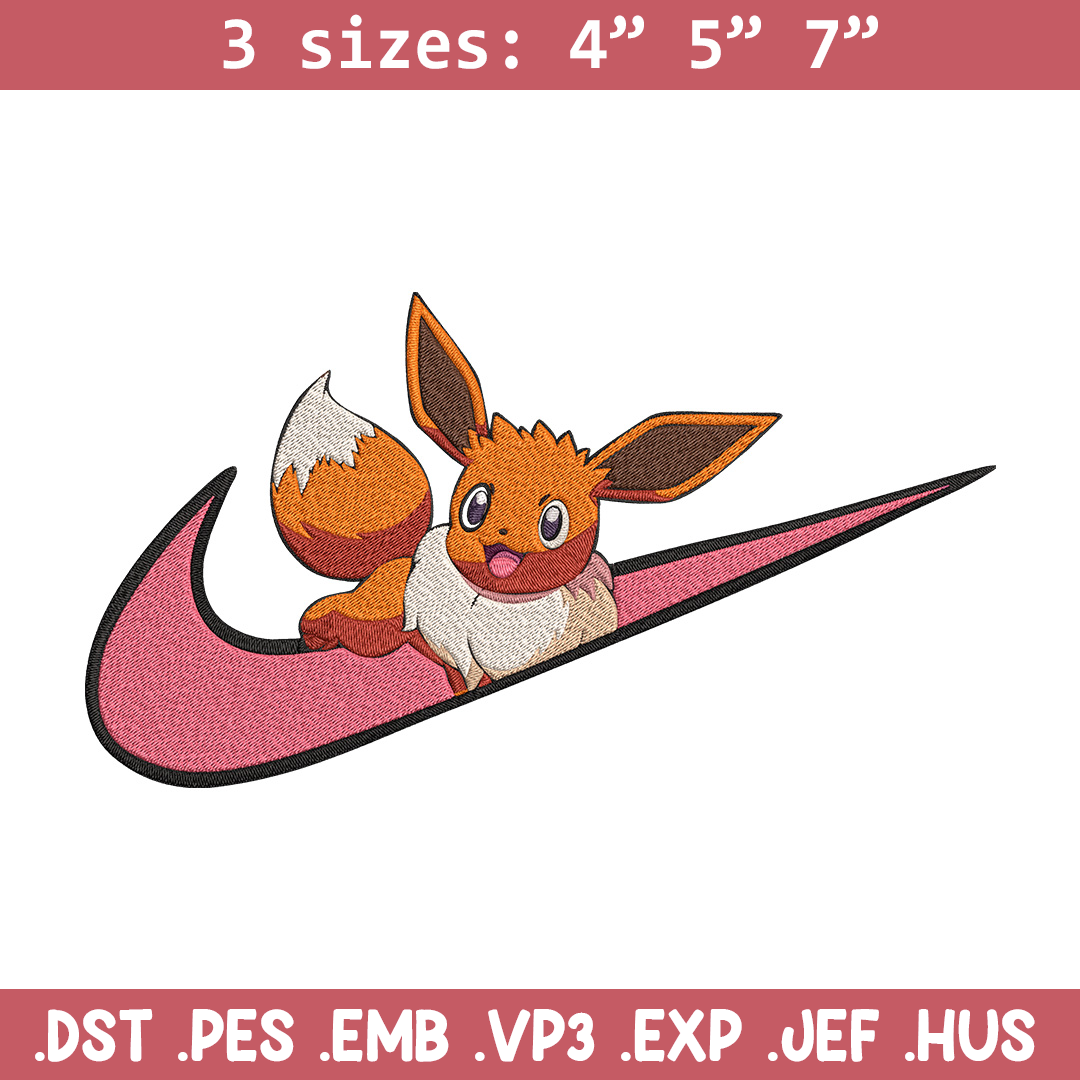 Eevee x nike Embroidery Design, Pokemon Embroidery, Embroide | Inspire ...