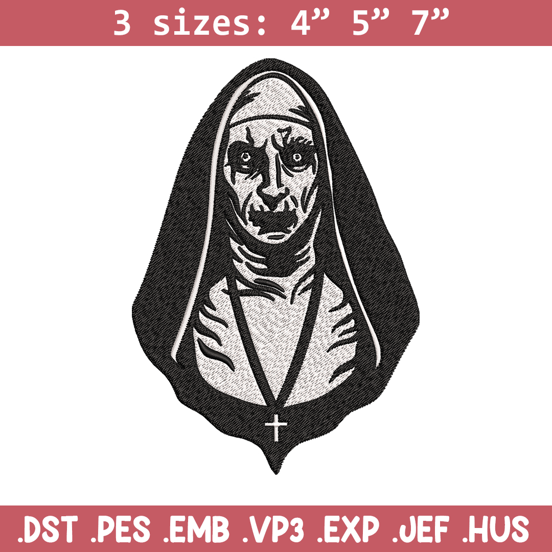 The Nun Embroidery design, The Nun logo Embroidery, Horror d - Inspire ...