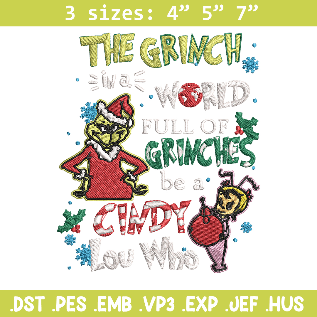 The grinch logo Embroidery design, Grinch christmas Embroide - Inspire ...