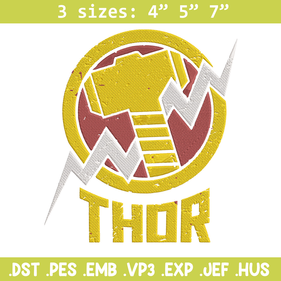 Thor logo Embroidery Design, Marvel Embroidery, Embroidery F | Inspire ...