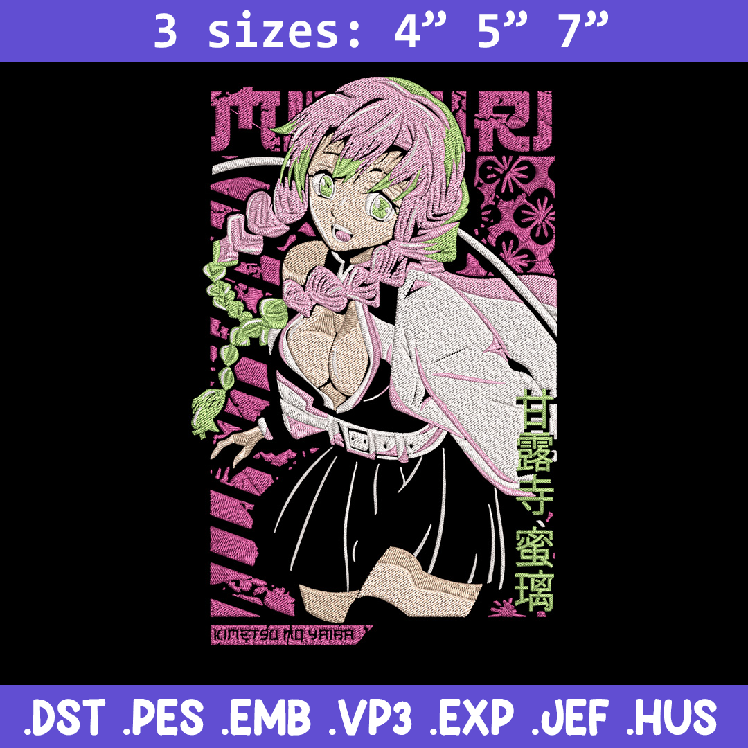 Mitsuri Kanroji Embroidery Design, Demon slayer Embroidery,E - Inspire ...