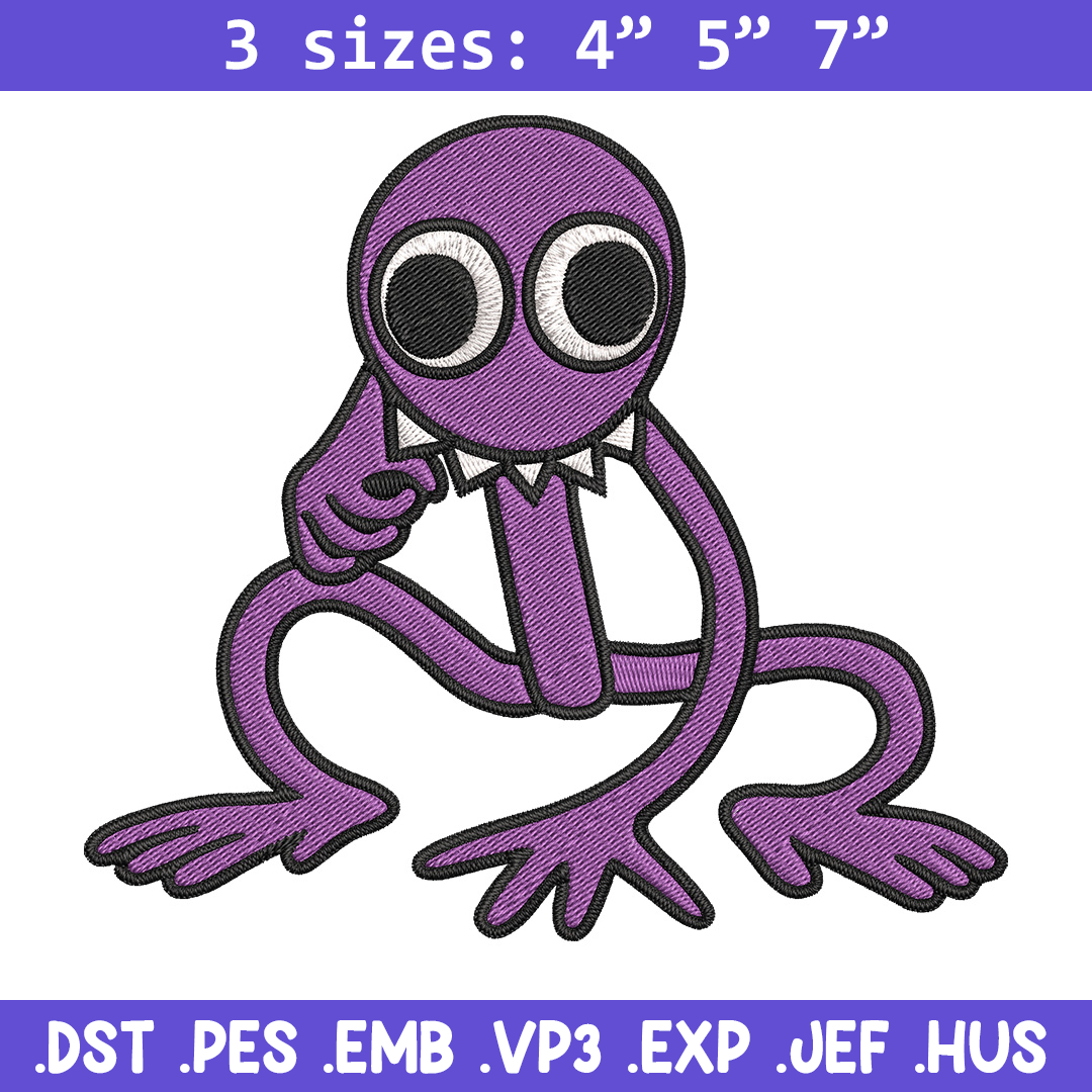 Purple Rainbow Embroidery Design, Rainbow Friends Embroidery | Inspire ...