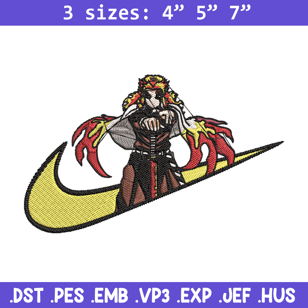 Rengoku nike Embroidery Design, Demon slayer Embroidery, Emb | Inspire ...