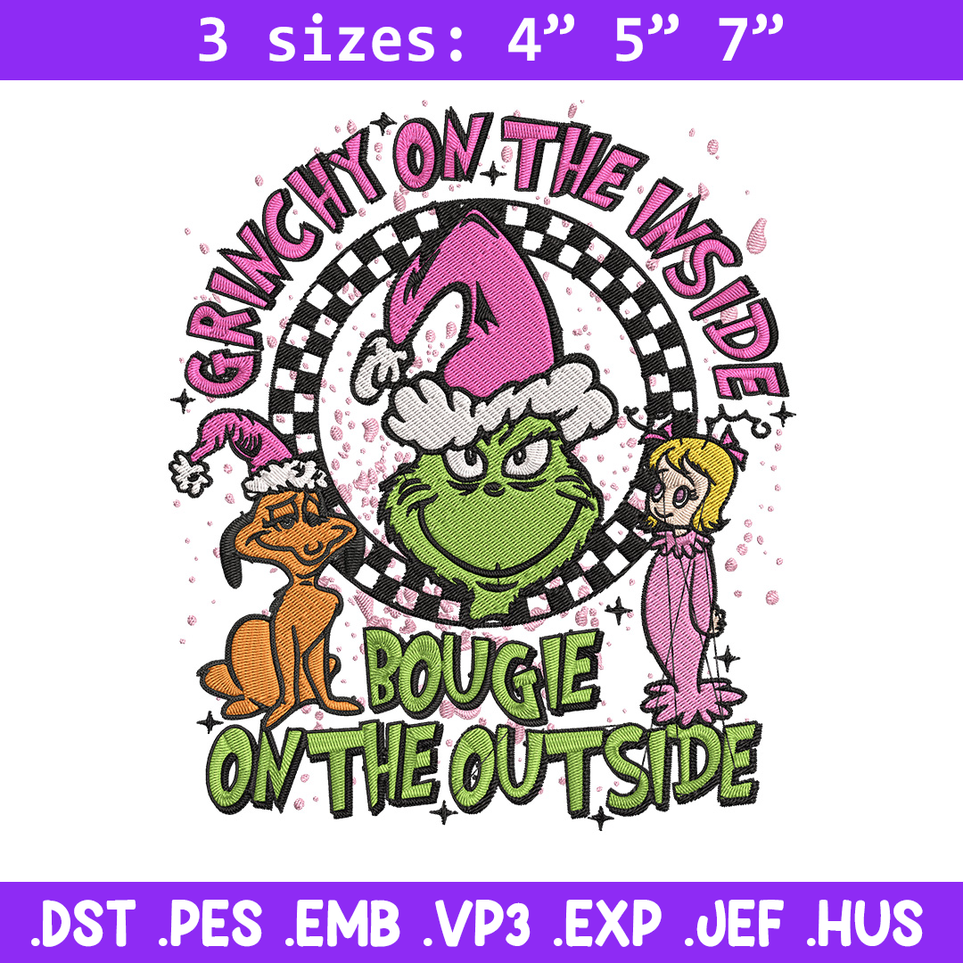 Grinch on the inside Embroidery Design, Grinch Embroidery, E | Inspire ...