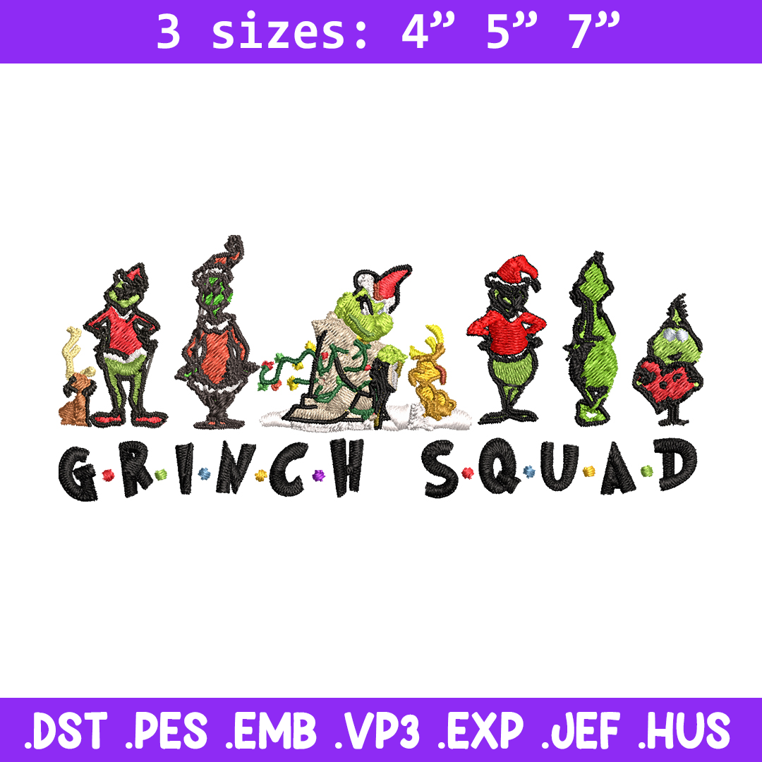 Grinch squad christmas Embroidery design, Grinch Christmas E | Inspire ...