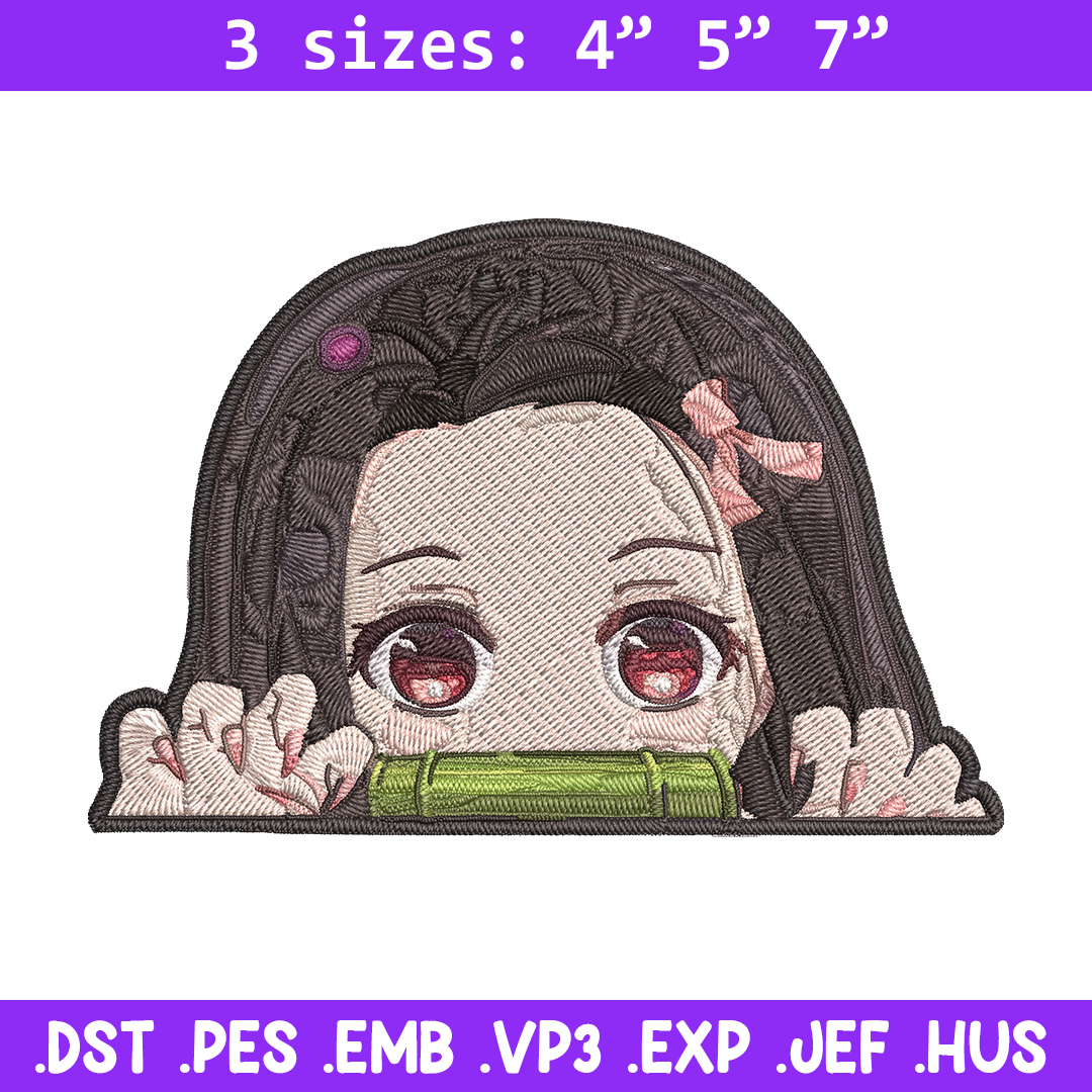 Nezuko chibi Embroidery Design, Demon slayer Embroidery, Emb | Inspire ...