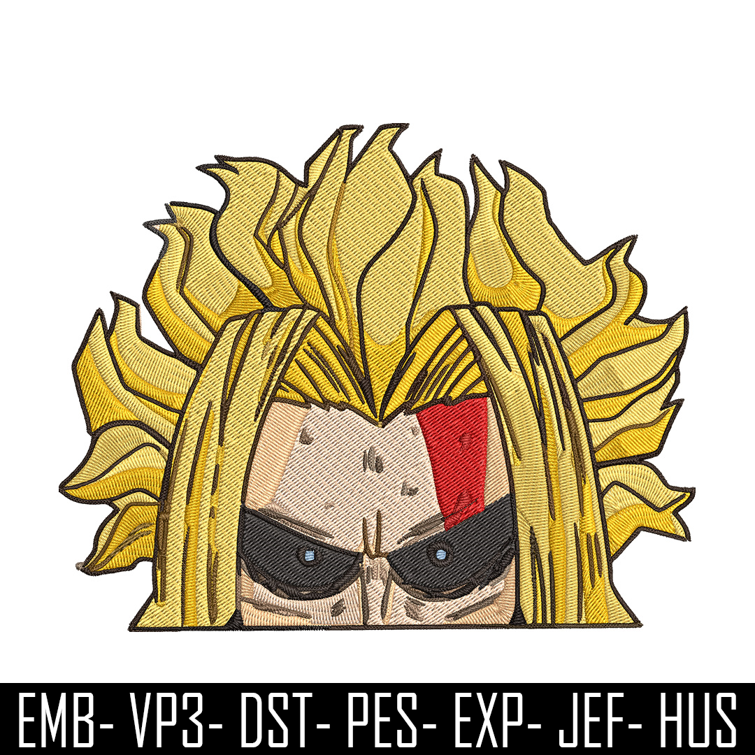 All Might Peeker Embroidery Design, Mha Embroidery, Embroide - Inspire ...