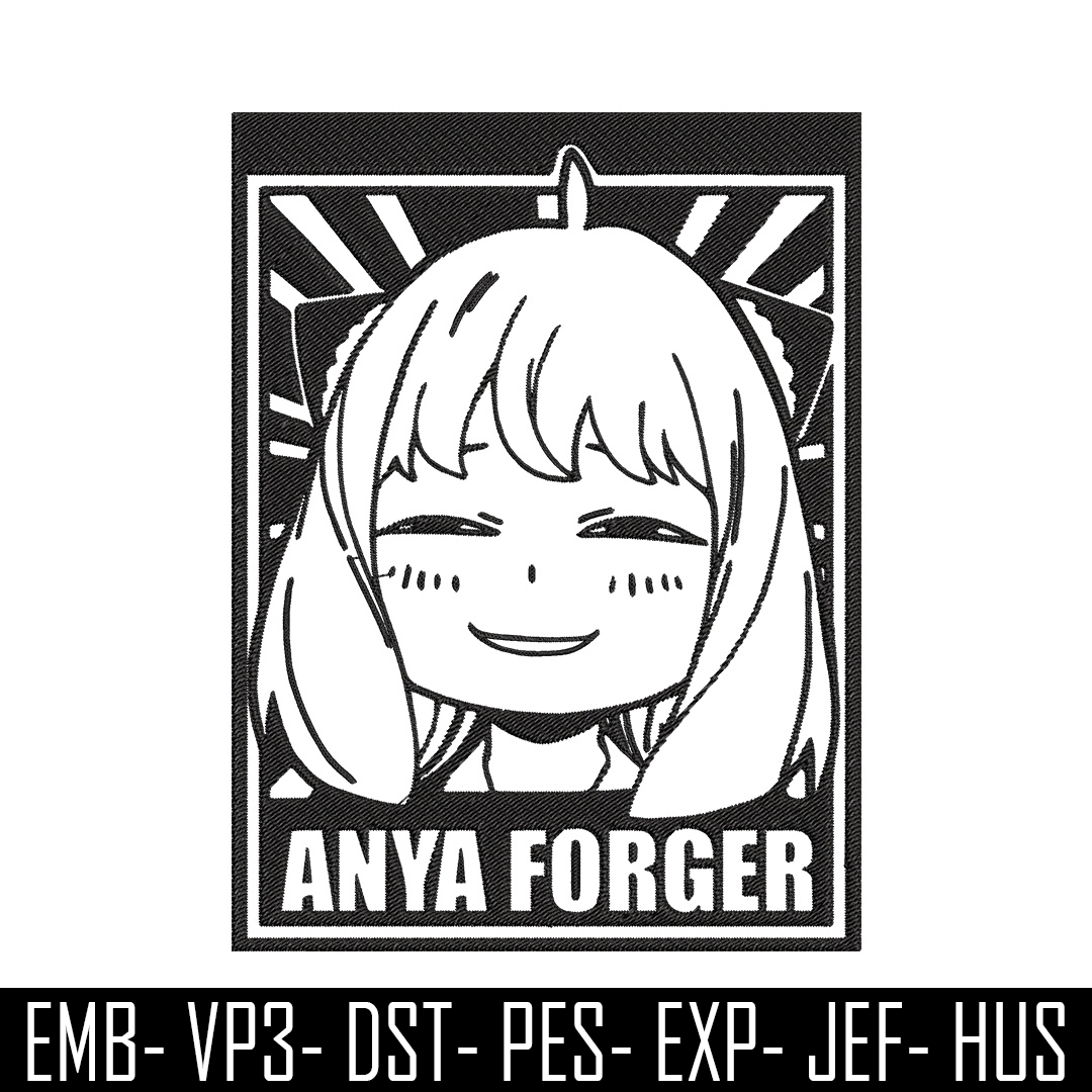 Anya poster Embroidery Design, Spy x family Embroidery, Embr | Inspire ...