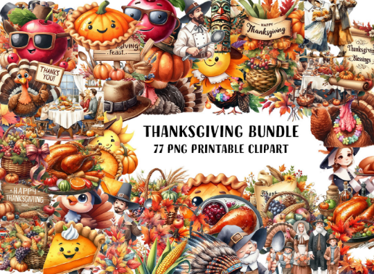 Thanksgiving PNG Bundle Watercolor Clipart Fall Clipart Fall - Inspire ...