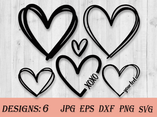 Heart Svg Bundle, Heart Svg, Hand Drawn Heart Svg, Open Hear | Inspire ...