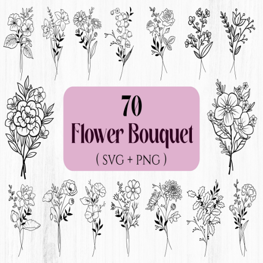 Floral Bouquet Svg Bundle Bouquet Svg Flower Svg Floral Svg | Inspire ...