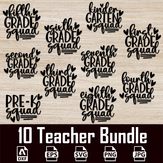 Grade SVG Bundle Kindergarten School Grade Svg Pre k 1st 2nd | Inspire ...