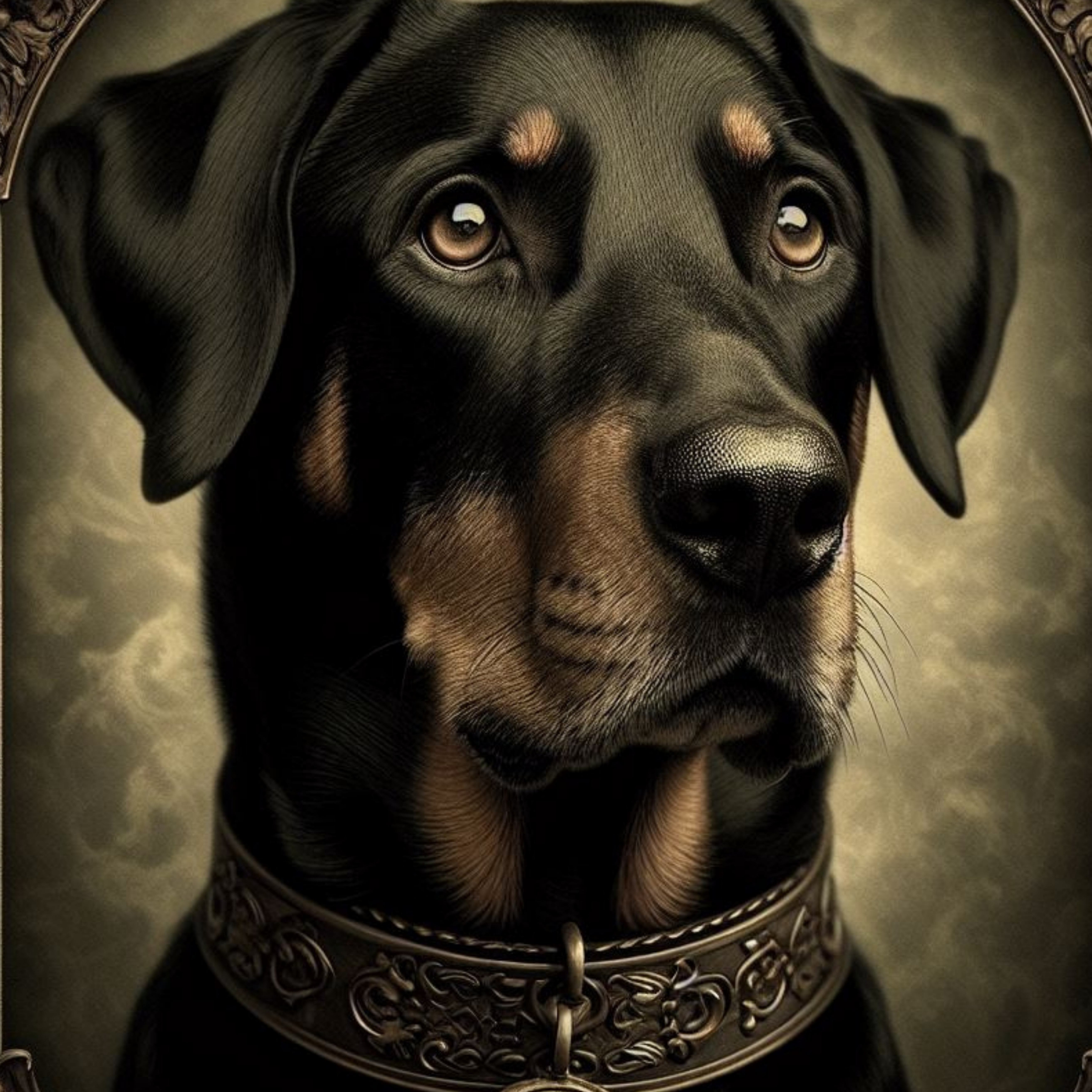 Gothic Rottweiler Portrait, Printable Wall Art, Digital File | Inspire ...