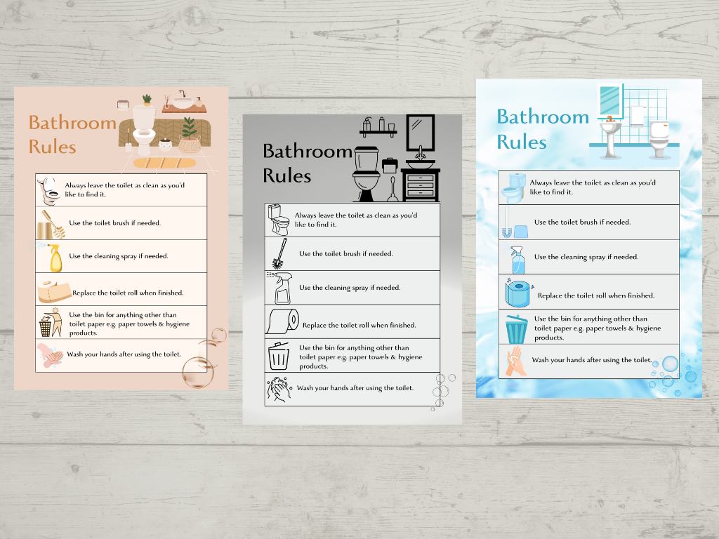 Bathroom Rules.Rules signs. Bathroom decor.Home decor.Printa | Inspire ...