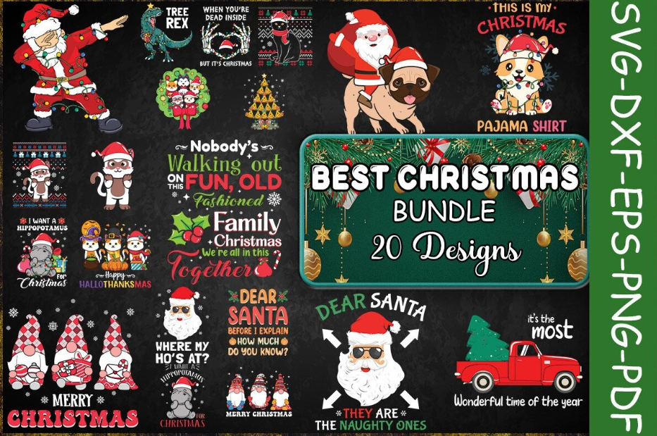 CHRISTMAS SVG Bundle, CHRISTMAS Clipart, Christmas Svg Files | Inspire ...