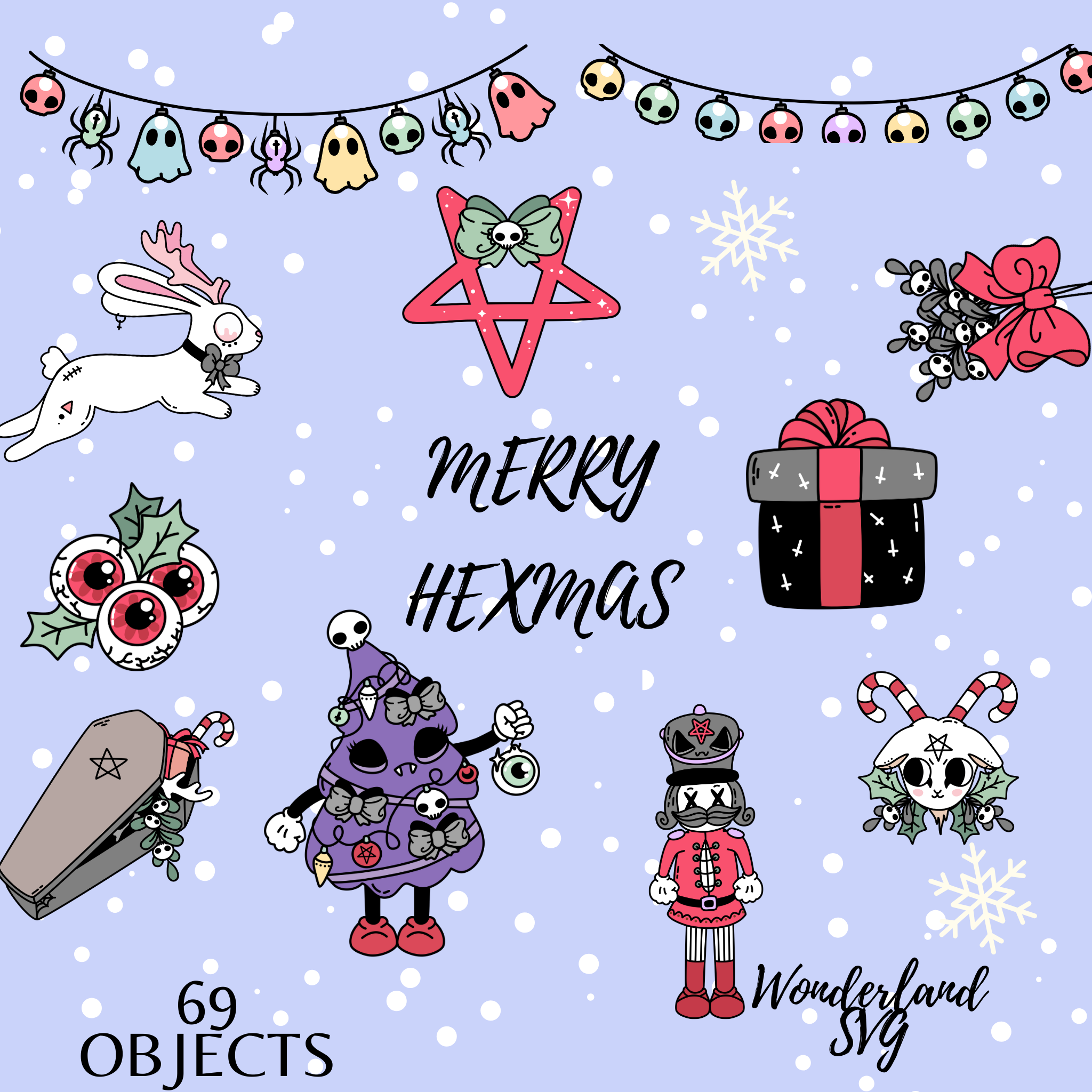 Merry Hexmas, Gothmas, Creepmas, Pastel Goth Christmas clipa - Inspire ...