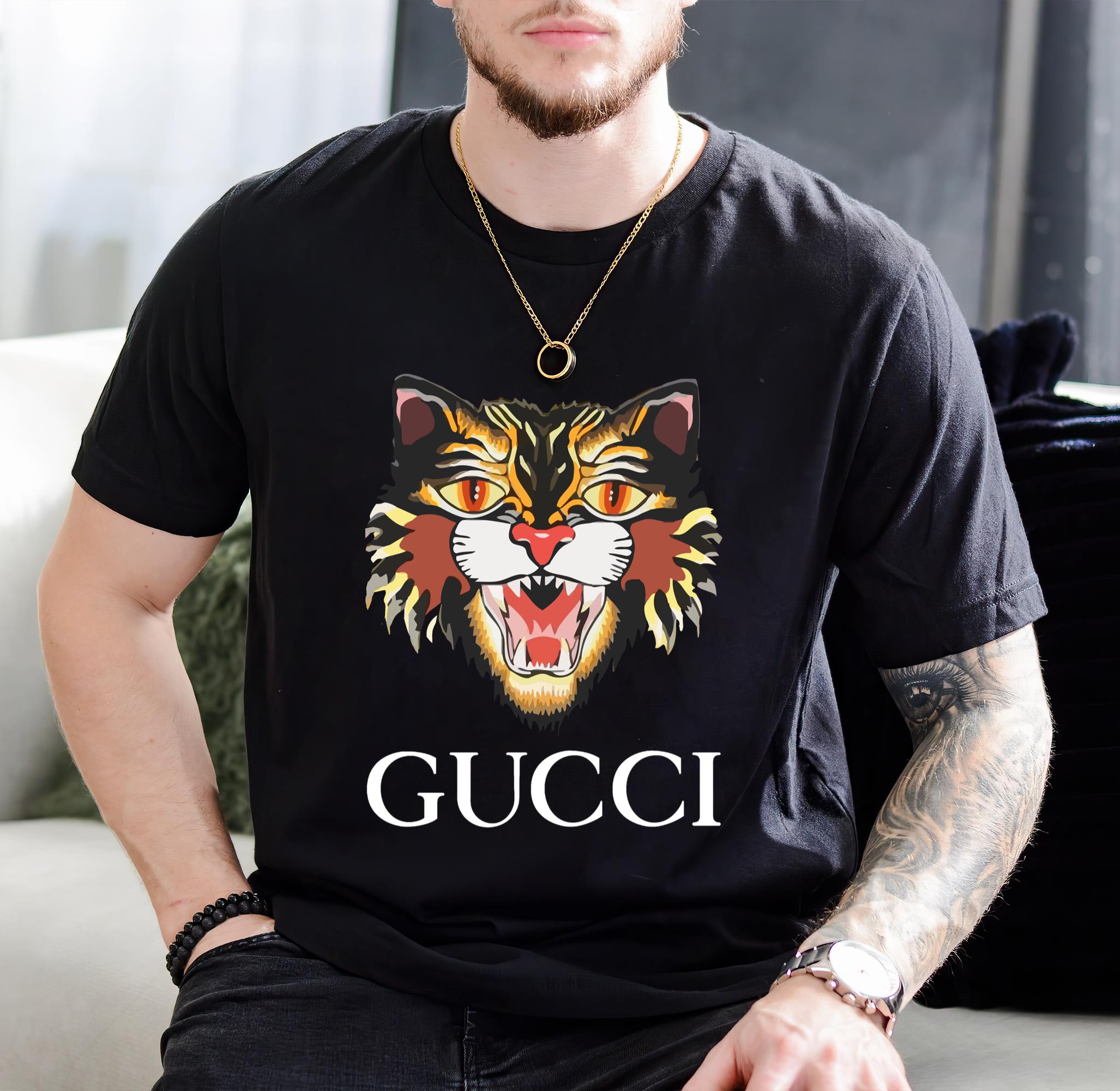 Gucci Vintage Angry Cat Replica Classic T-Shirt | Inspire Uplift