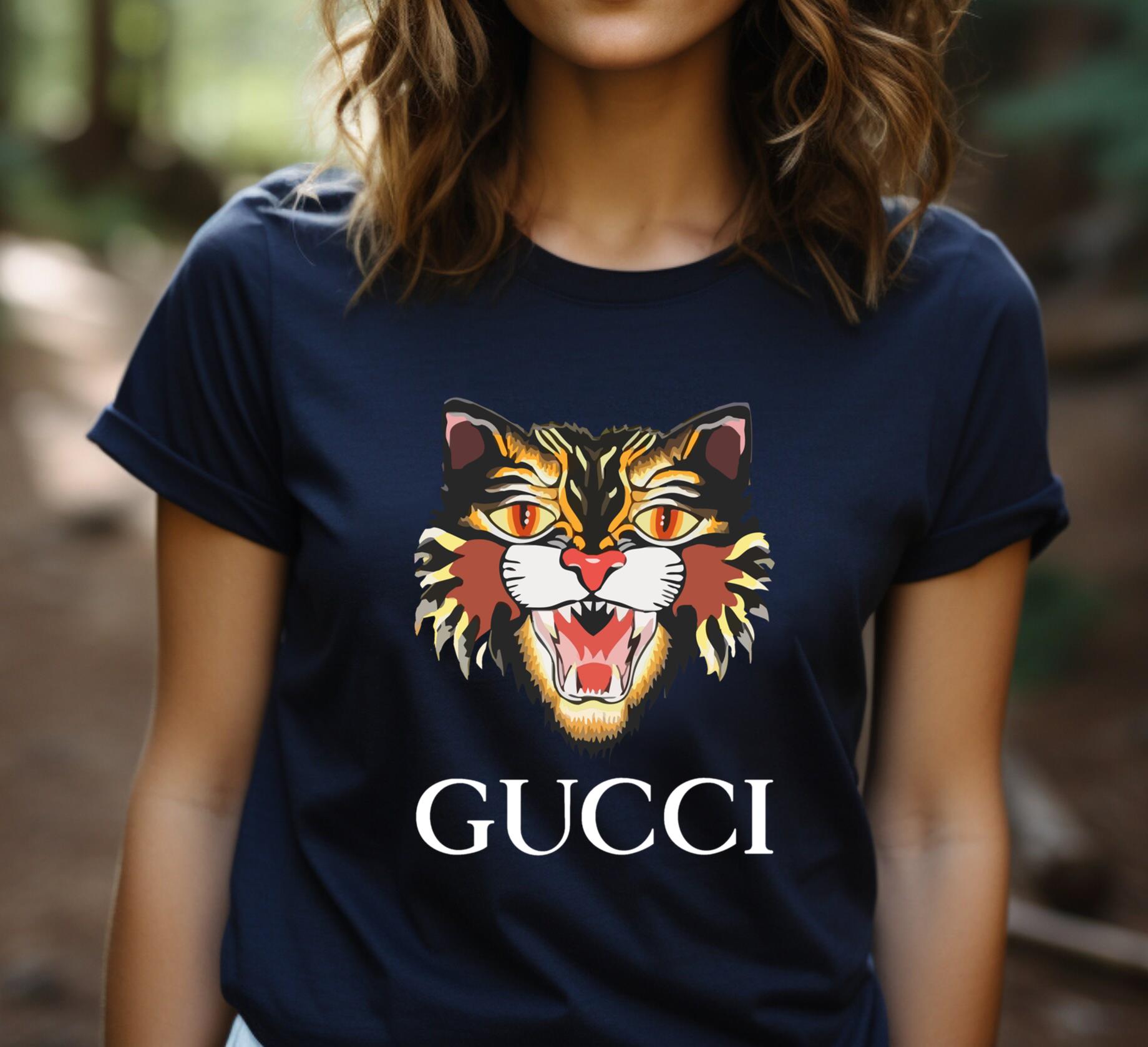 Gucci Vintage Angry Cat Replica Classic T-Shirt | Inspire Uplift