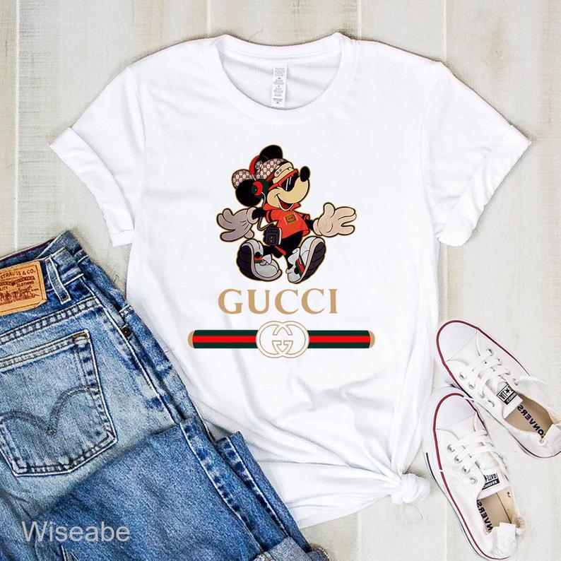 Hihop Mickey Mouse Gucci T-Shirt, Gucci Logo T- Shirt | Inspire Uplift