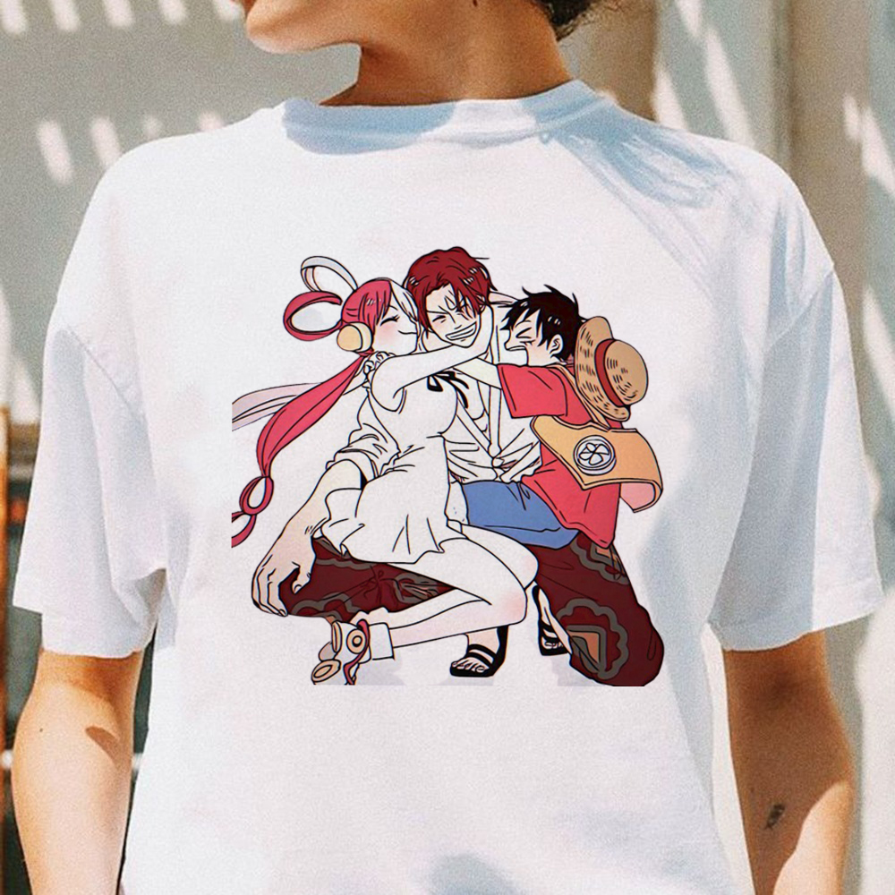 Luffy Uta And Red Haired Shanks One Piece Film Red Shirt | Inspire Uplift