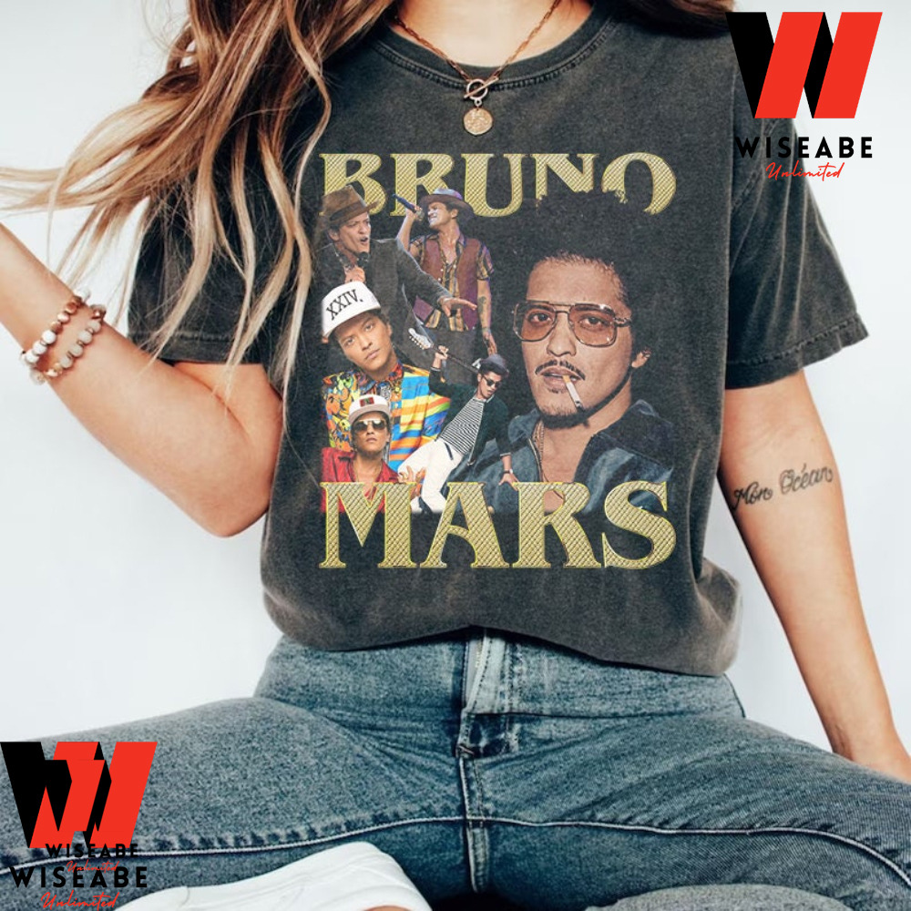 Retro 90s Pop Music Silk Sonic Bruno Mars Graphic Tee, Bruno | Inspire ...