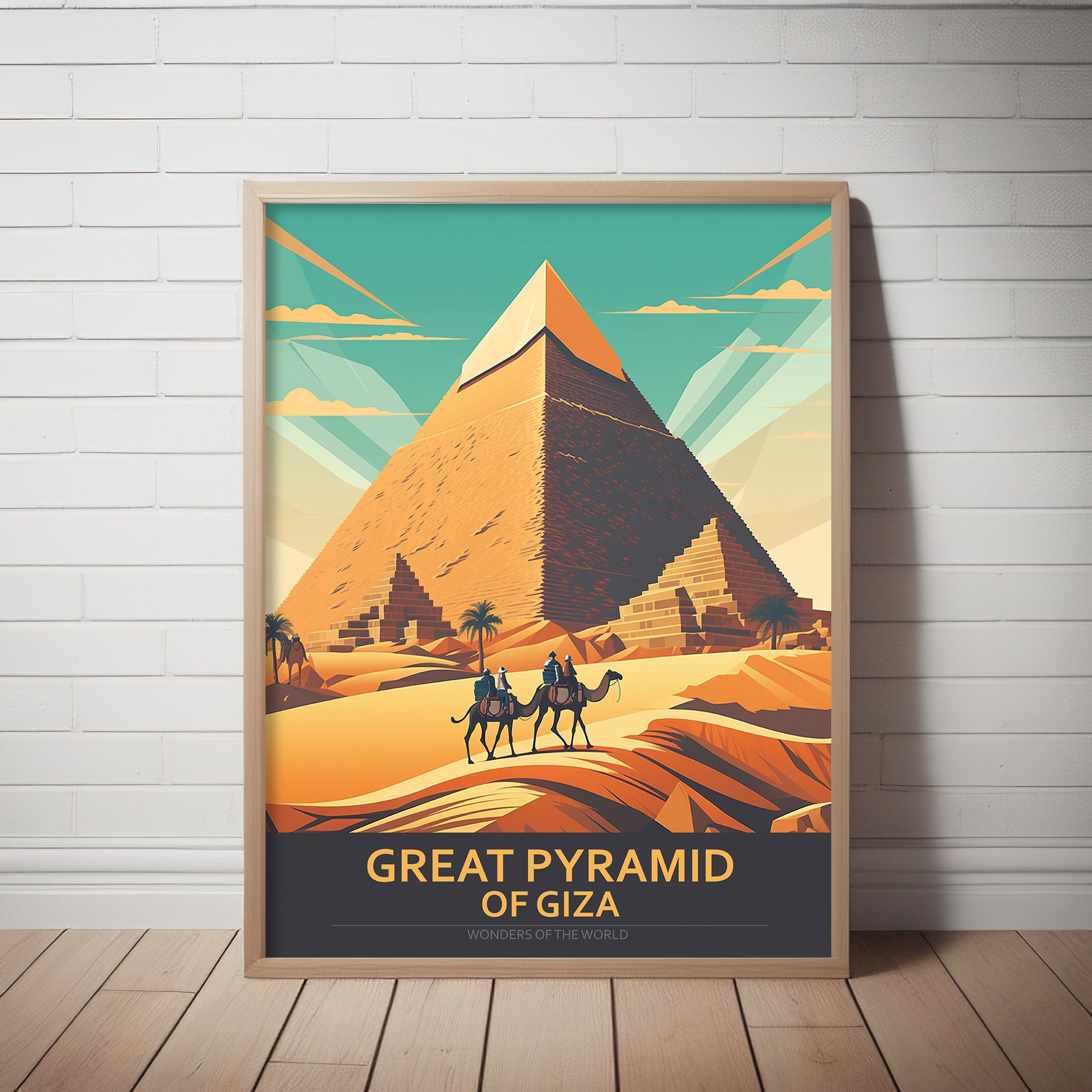 Great Pyramid of Giza Poster, Egypt, Travel Art, Poster Prin - Inspire ...
