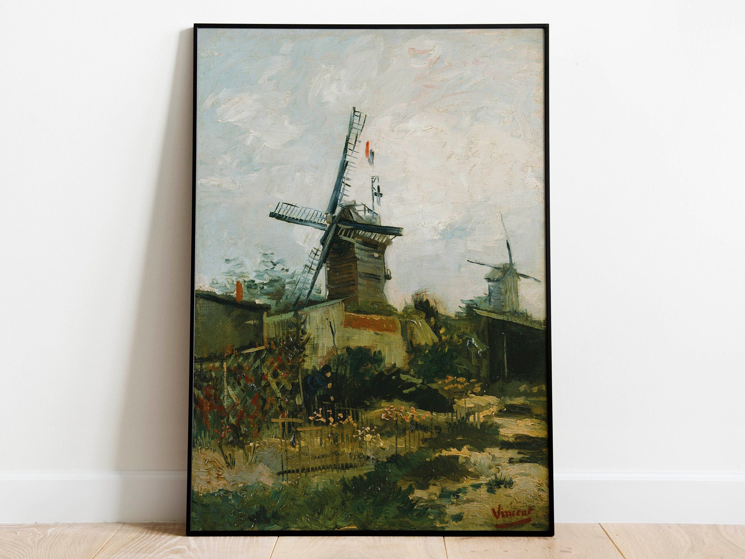 Van Gogh Windmills on Montmartre Wall Decor Art Poster Frame - Inspire ...