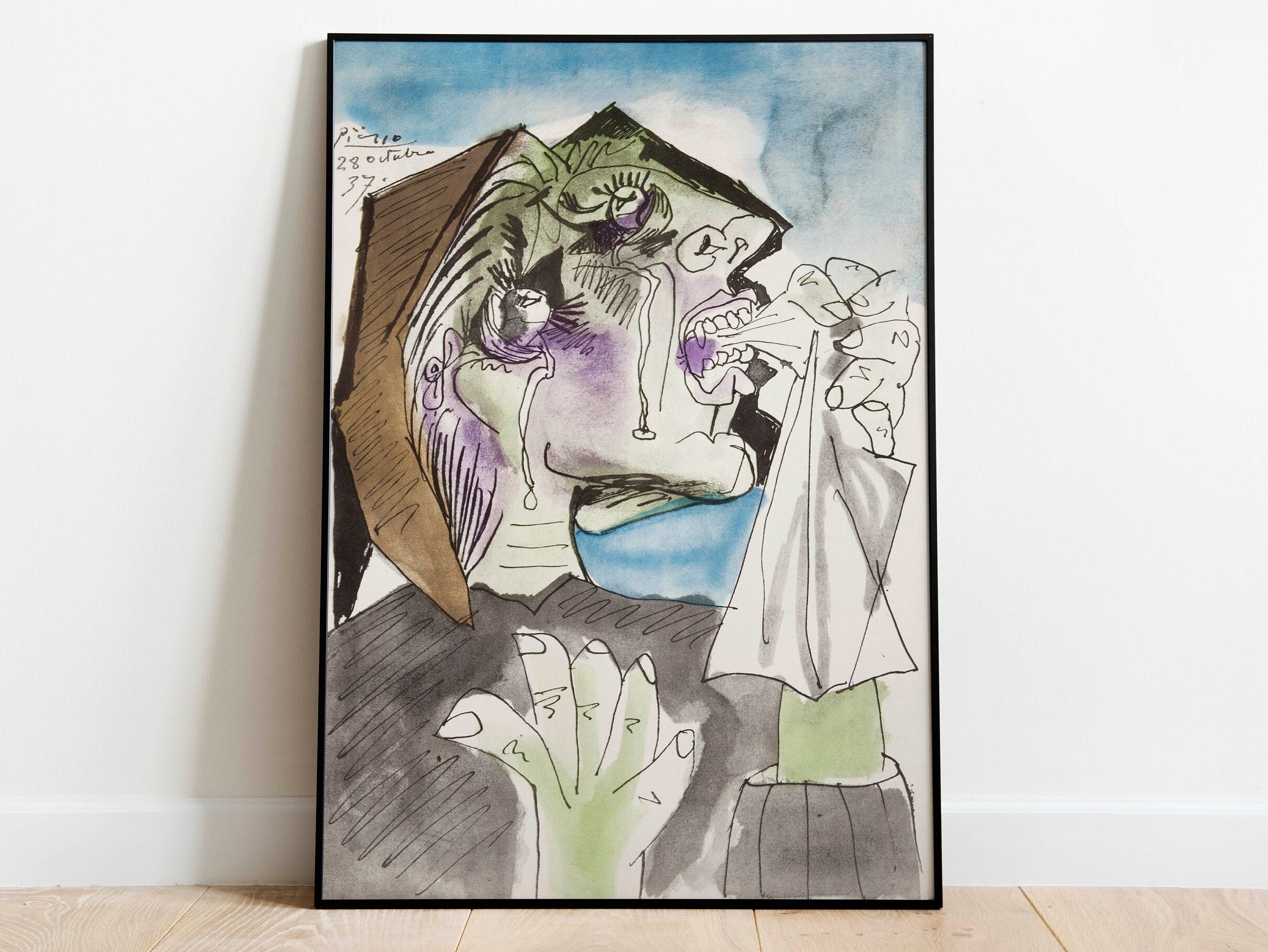 The Weeping Woman by Pablo Picasso Wall Decor Art Poster Fra - Inspire ...