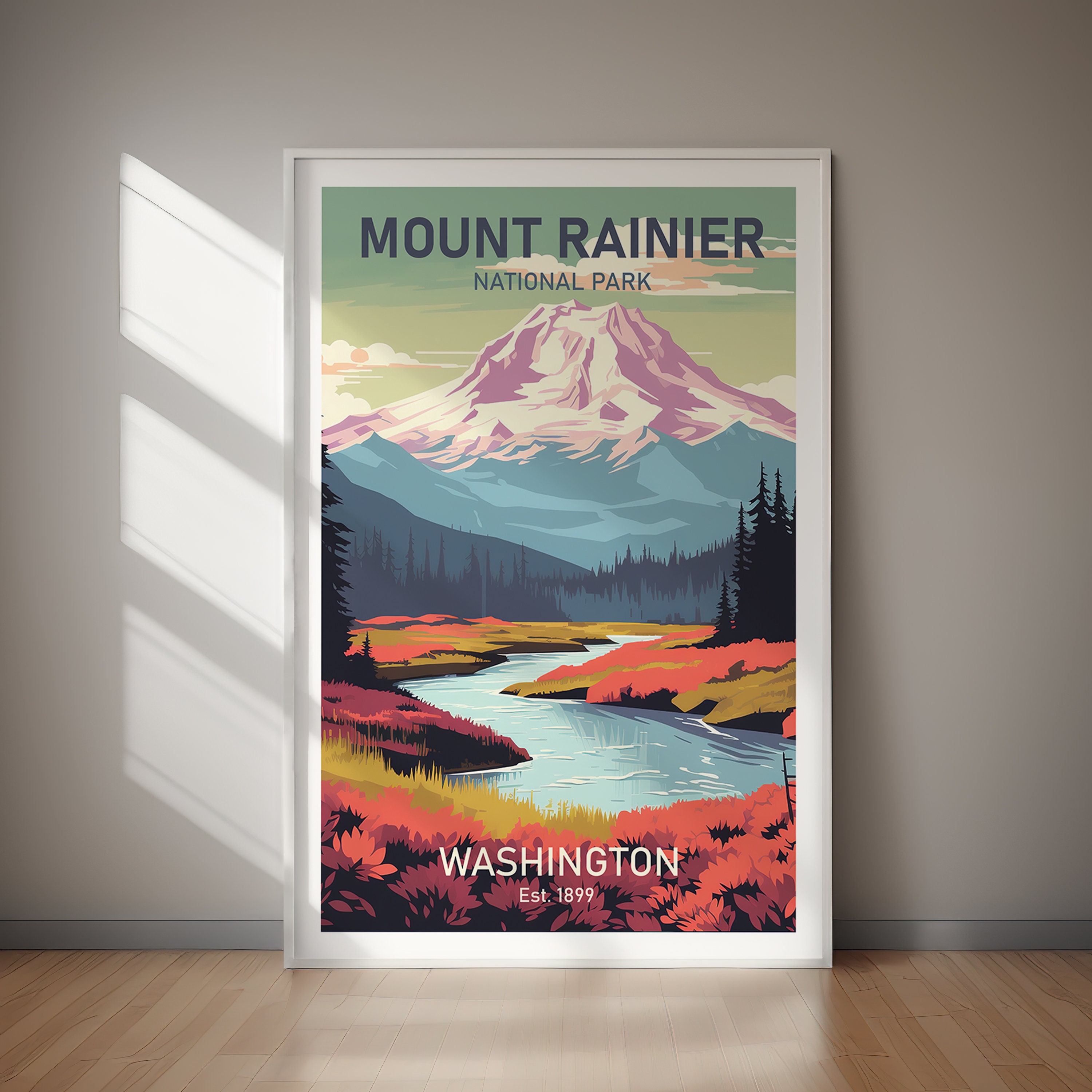 MOUNT RAINIER National Park Poster, USA, Digital Download, W | Inspire ...