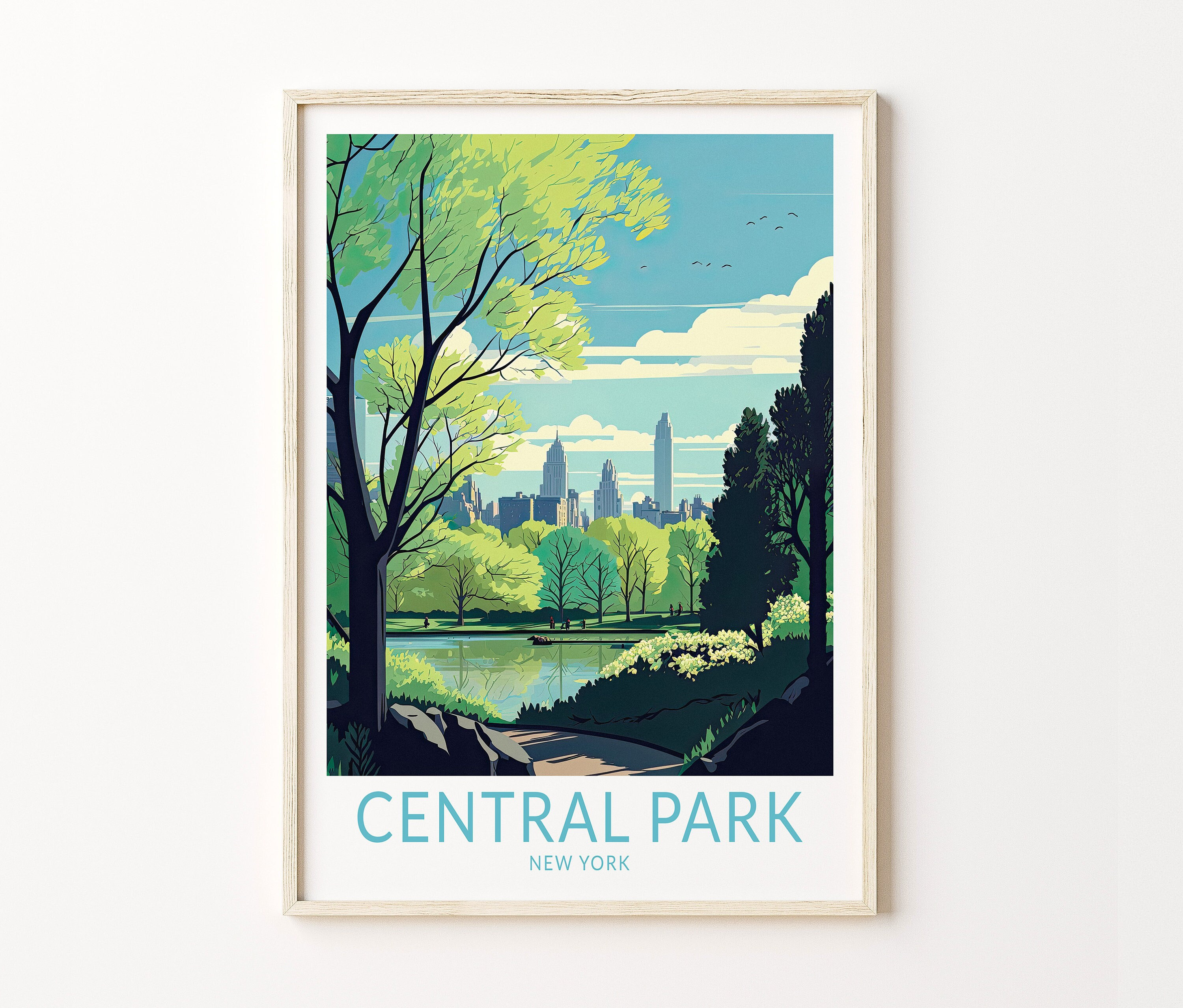 New York Central Park Travel Poster, Central Park Travel Pos | Inspire ...