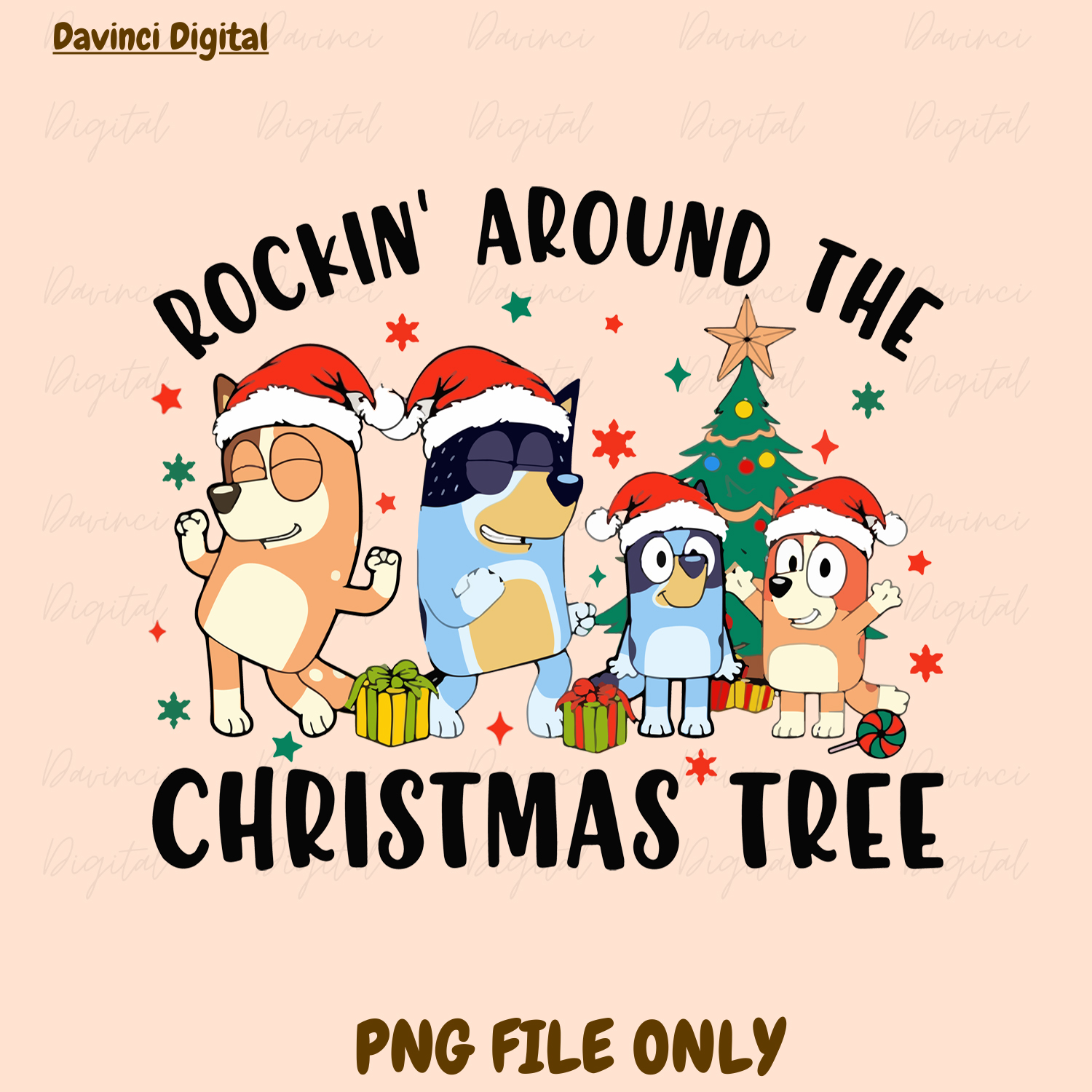 Bluey Christmas Png, Rockin Around The Christmas Tree Png, W | Inspire ...