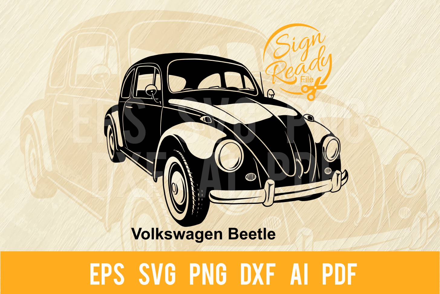 Volkswagen Beetle SVG - Classic Car Vector Clipart SVG | Mus | Inspire Uplift