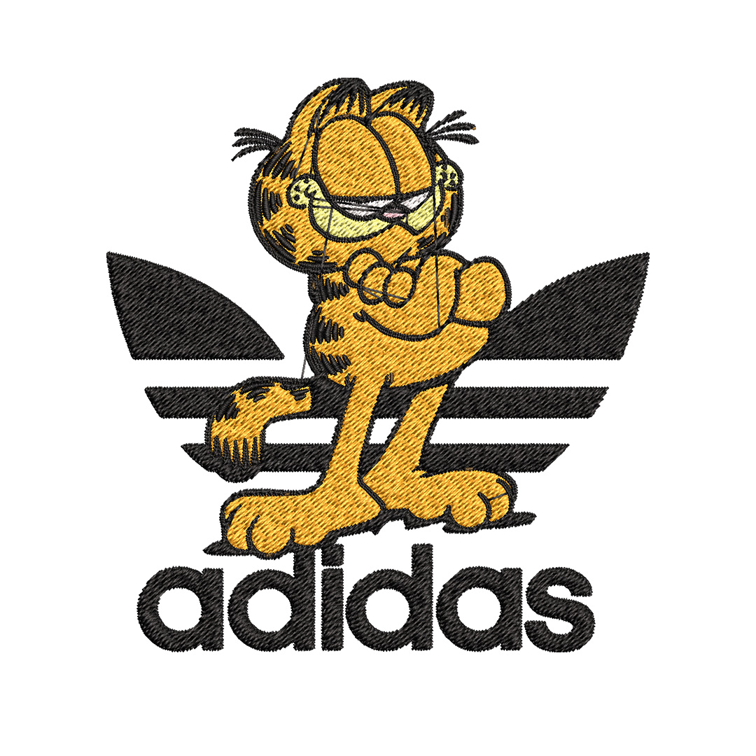 Cartoon cat adidas Embroidery Design, Adidas Embroidery, Bra | Inspire ...