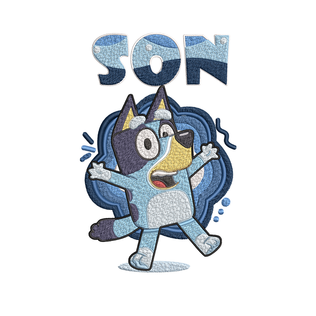 Son Bluey Embroidery, Bluey Cartoon Embroidery, cartoon Embr - Inspire ...
