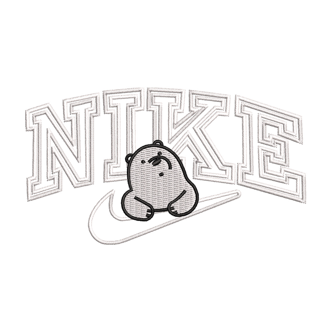 Nike white bear embroidery design, Cartoon embroidery, Nike | Inspire ...