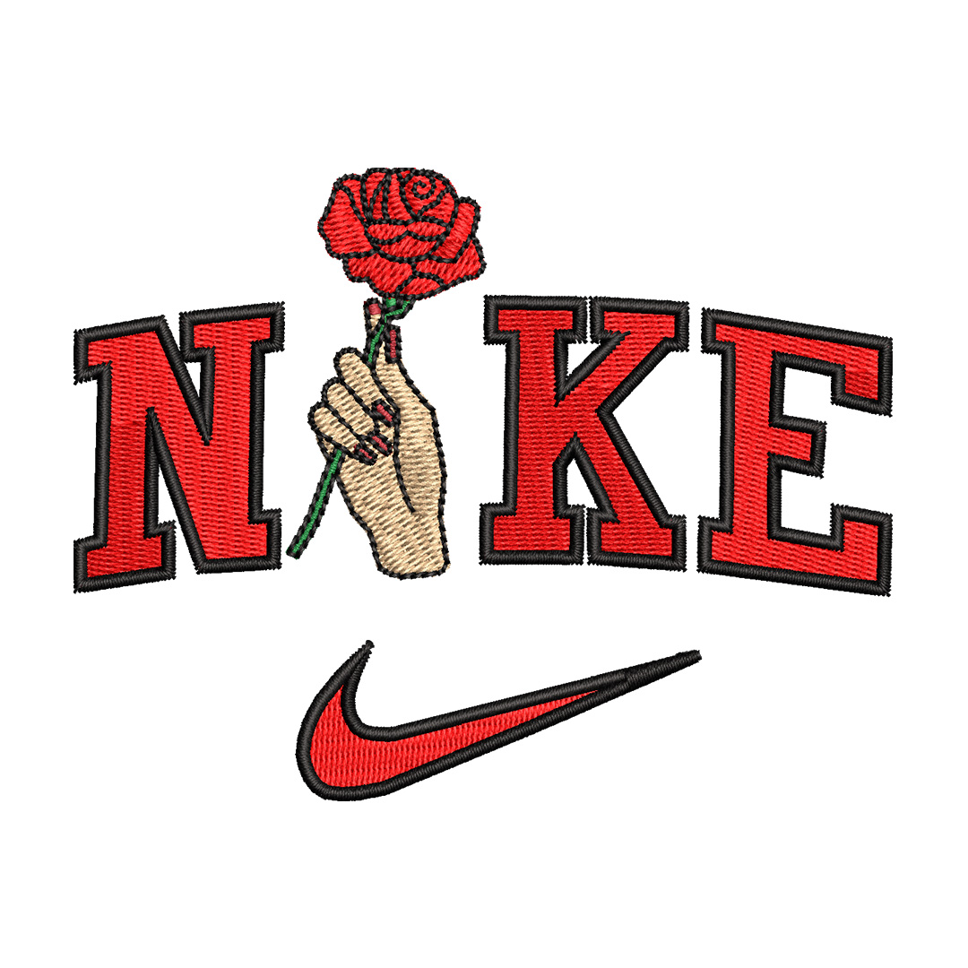 Nike red rose embroidery design, Nike embroidery, Embroidery | Inspire ...