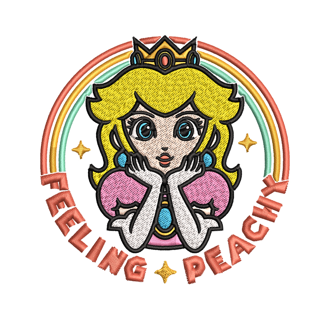 Princess Peach Feeling Peachy Embroidery design, Feeling Pea | Inspire ...