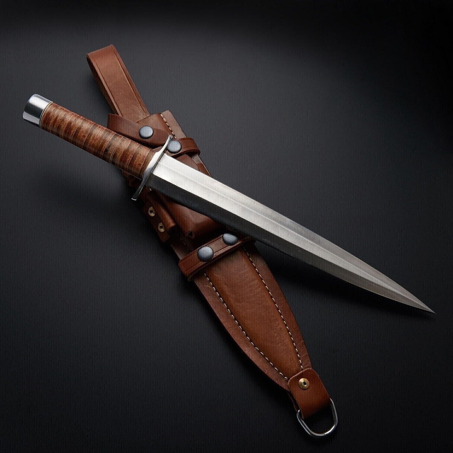 Handmade Dagger D2 Dagger Hunting knife &Leather Sheath,knif - Inspire ...