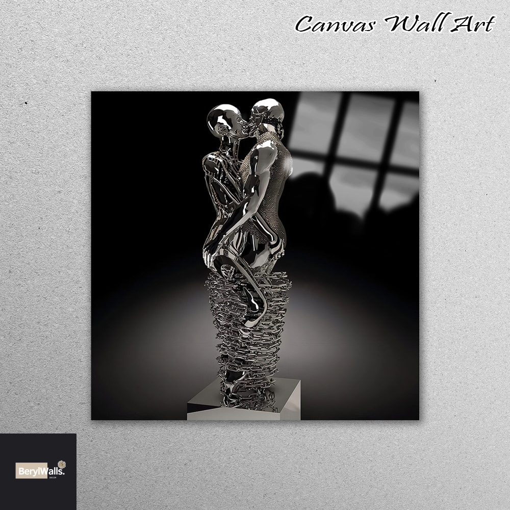 Tempered Glass, Glass, Glass Wall Art, Metallic Kissing Coup | Inspire ...