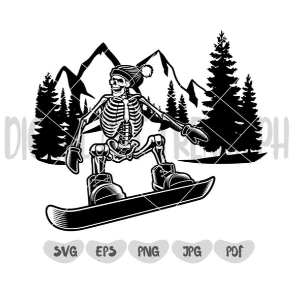 Skeleton snowboarding svg, Skeleton svg, snowboard svg, Skel - Inspire ...