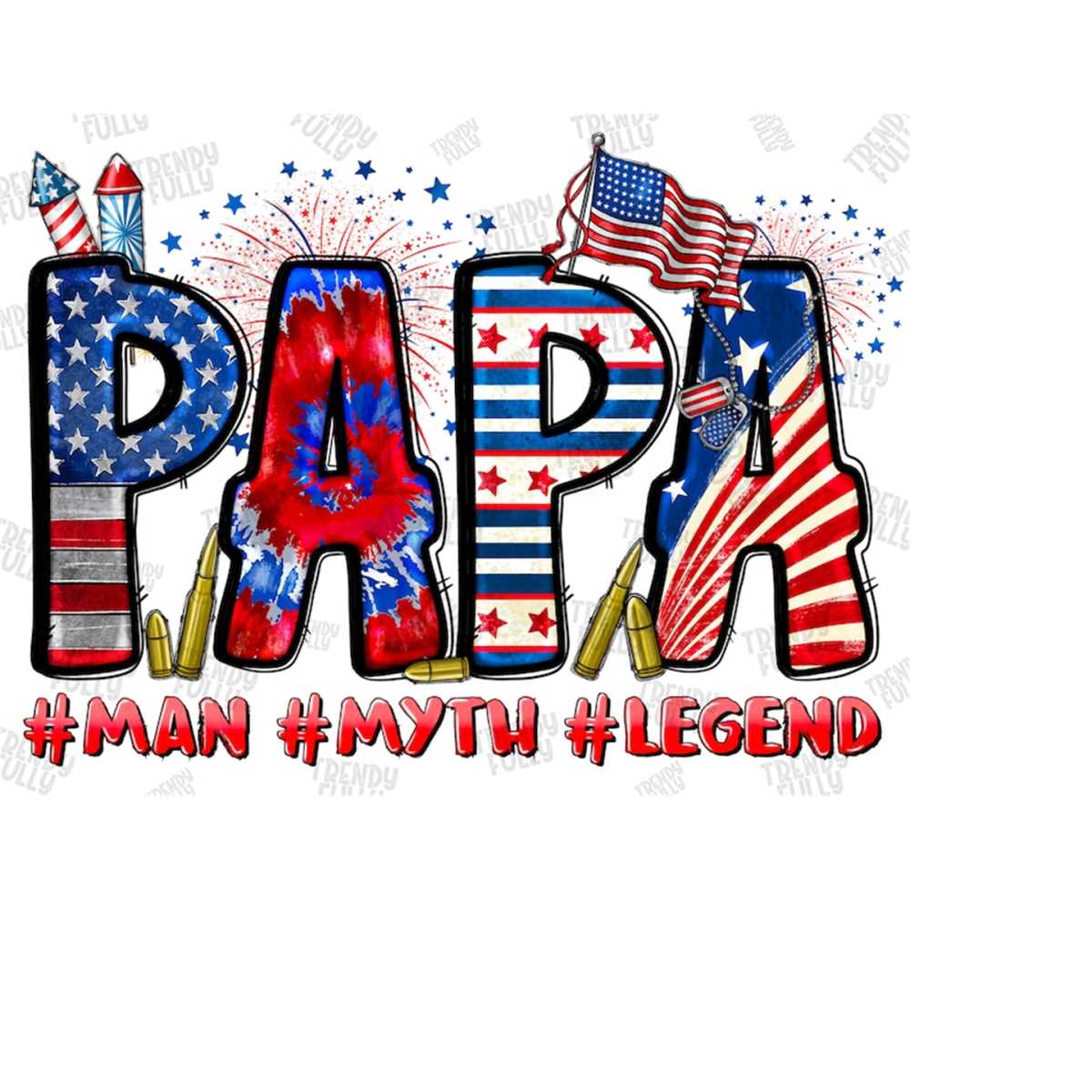 American Flag Papa Png Sublimation Design, Papa Man Myth Leg - Inspire ...
