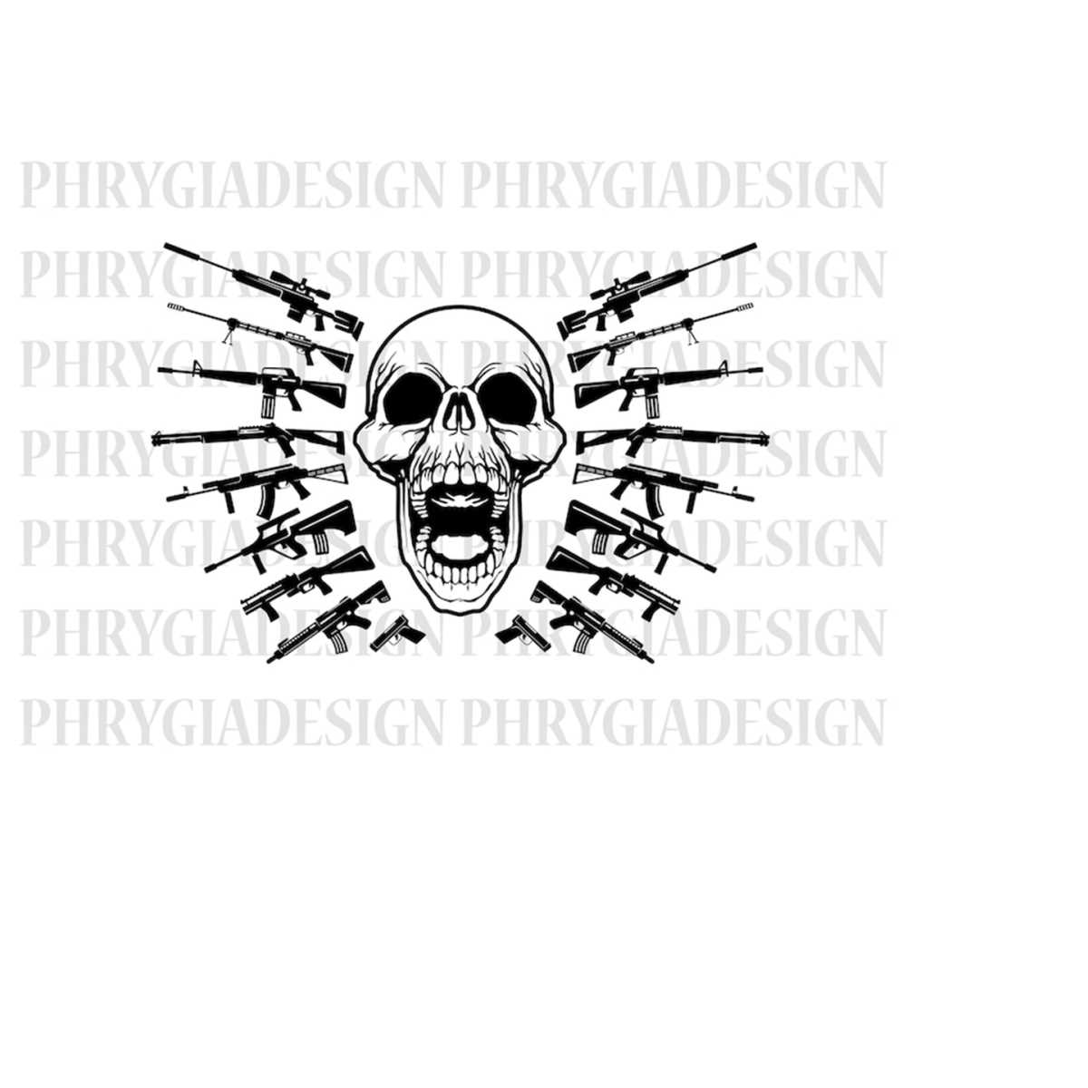 Guns And Skull Svg , Gun Owner Svg , Patriotic Svg , Skull S | Inspire ...