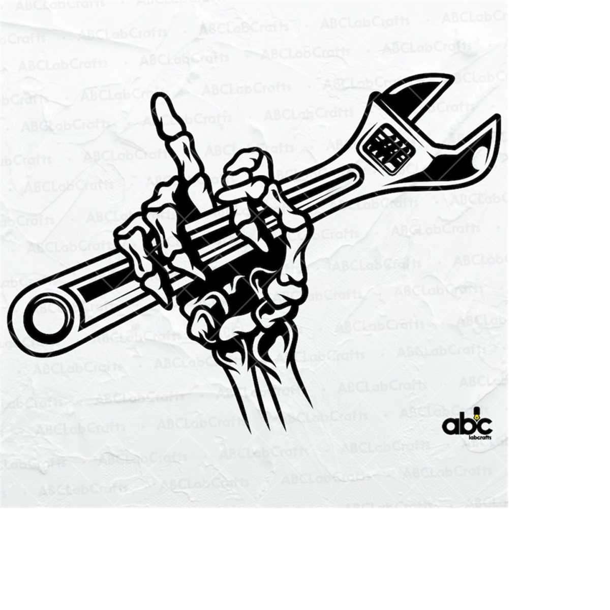 Mechanic Skeleton Hand with Wrench Svg File | Mechanic Svg | | Inspire ...