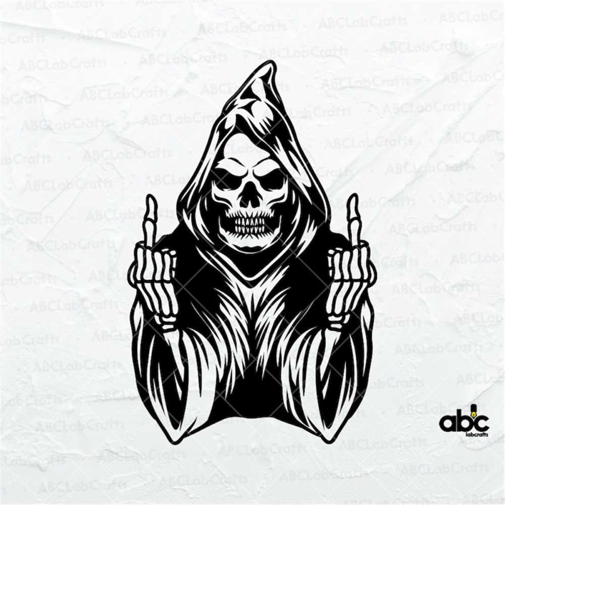 Grim Reaper Middle Finger Svg File | Death Svg | Horror Svg | Inspire ...