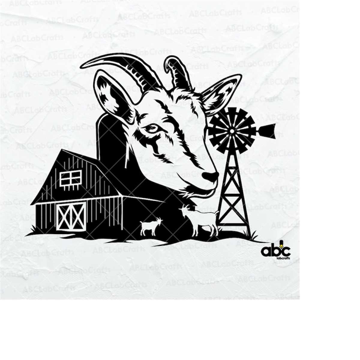 Farm Goat Svg File | Goat Head Svg | Farm Animal Svg | Farm | Inspire ...