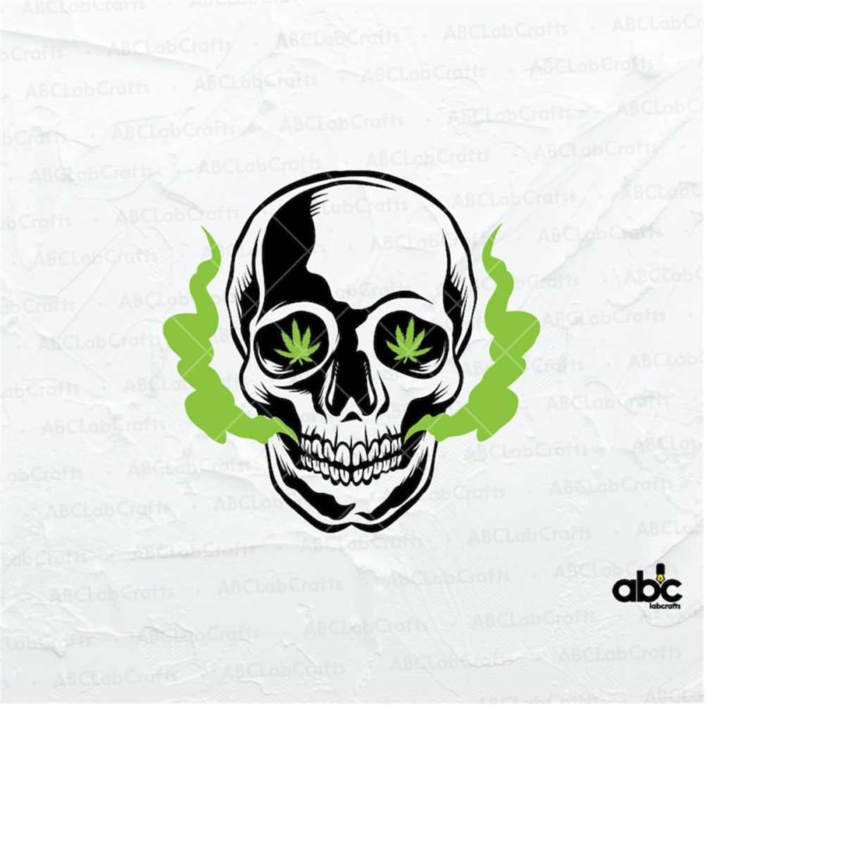 Skull Smoking Weed Svg File | Cannabis Svg | Skull Svg | Smo - Inspire ...