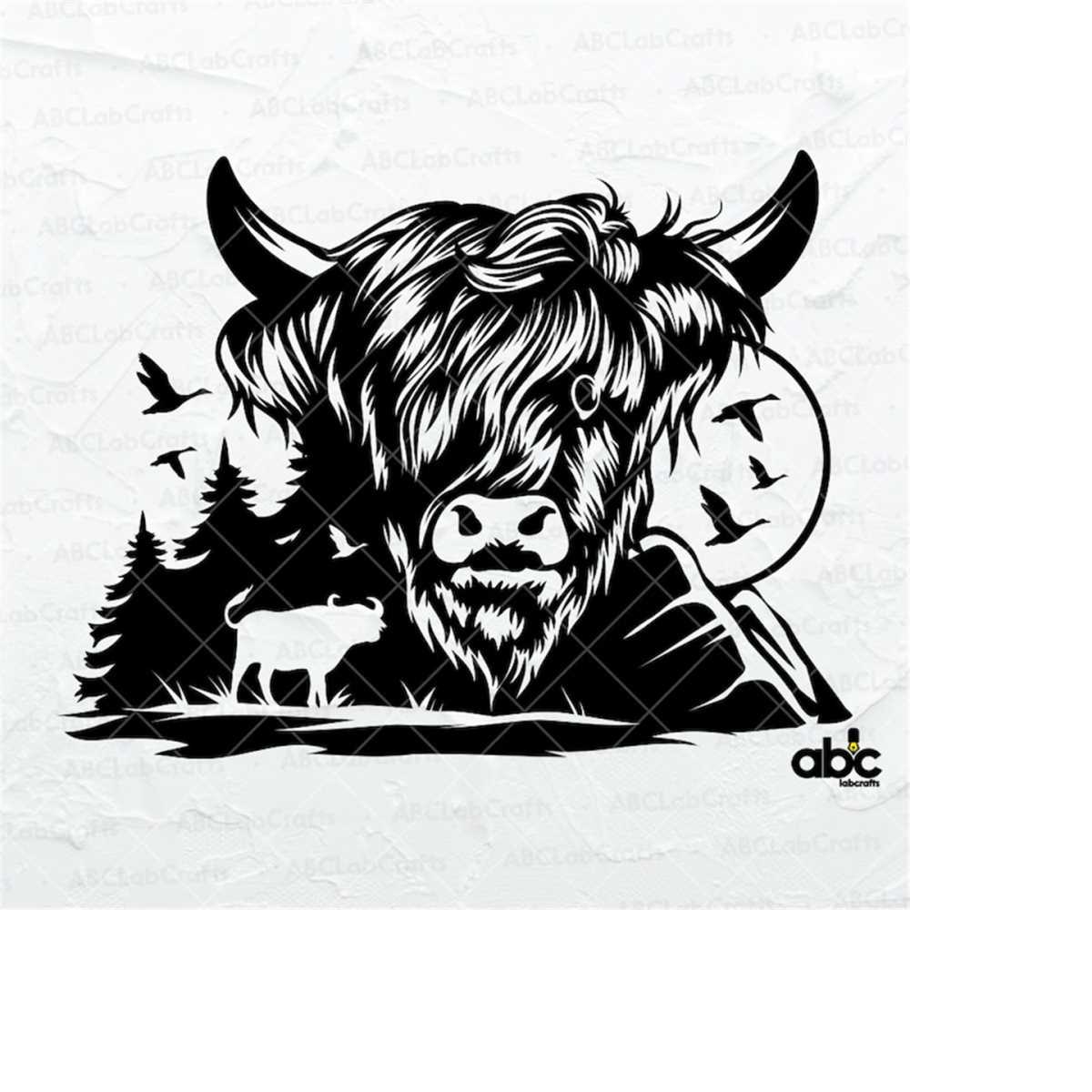 Highland Cow Svg File | Farm Animal Svg| Highland Cow Clipar | Inspire ...
