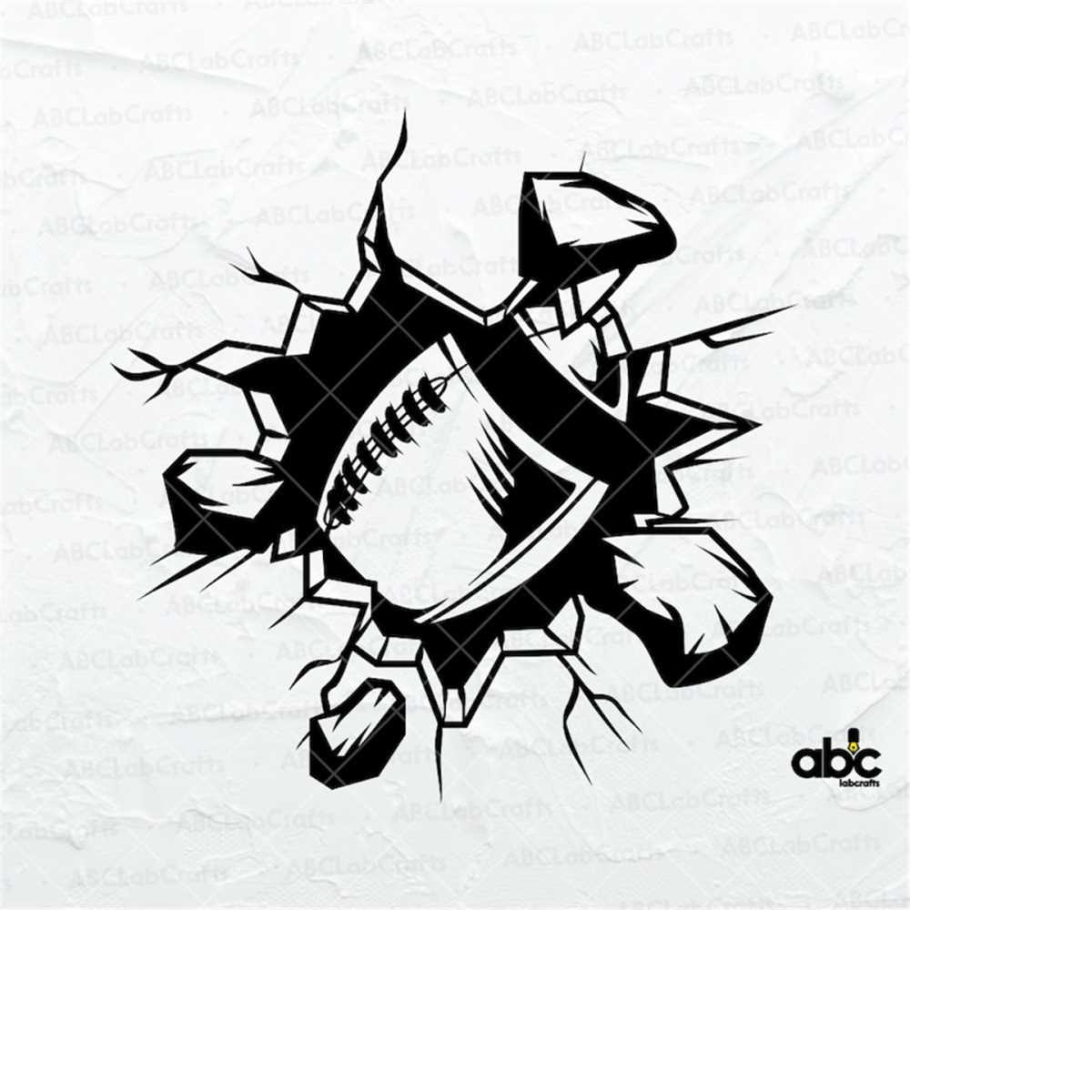 Smashing Wall Foot Ball Svg File | Football Svg | Touchdown | Inspire ...