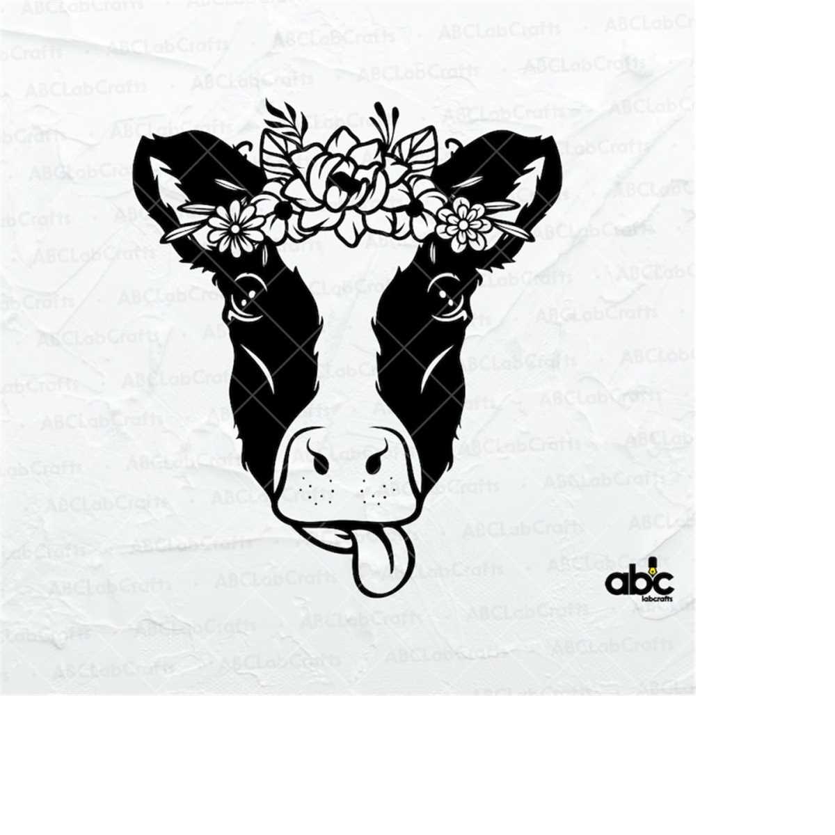 Floral Cow Svg File | Cute Cow Svg | Floral Animal Svg | Bab - Inspire ...
