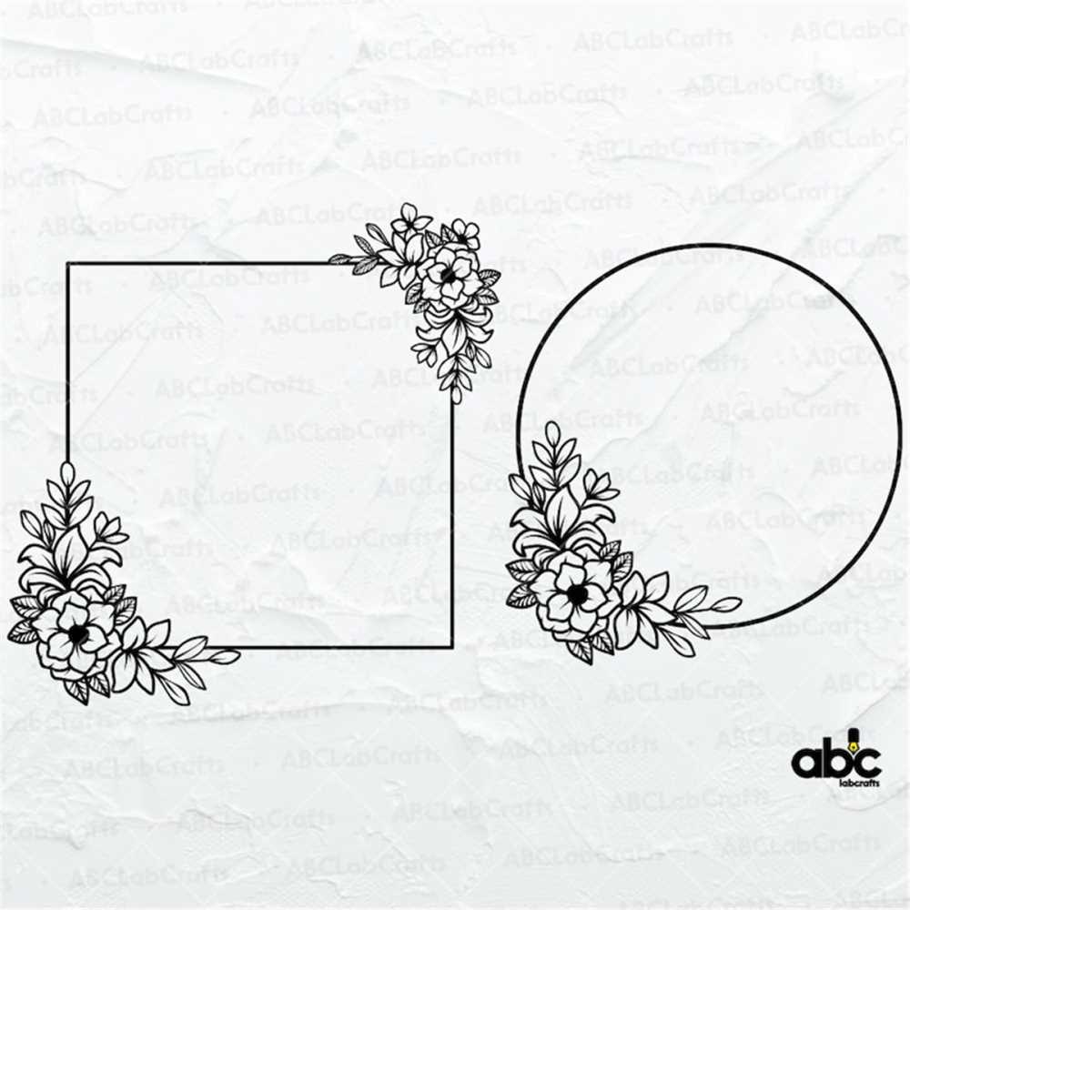 Flower Frame Svg File | Flower Border Svg | Floral Decor Svg | Inspire ...